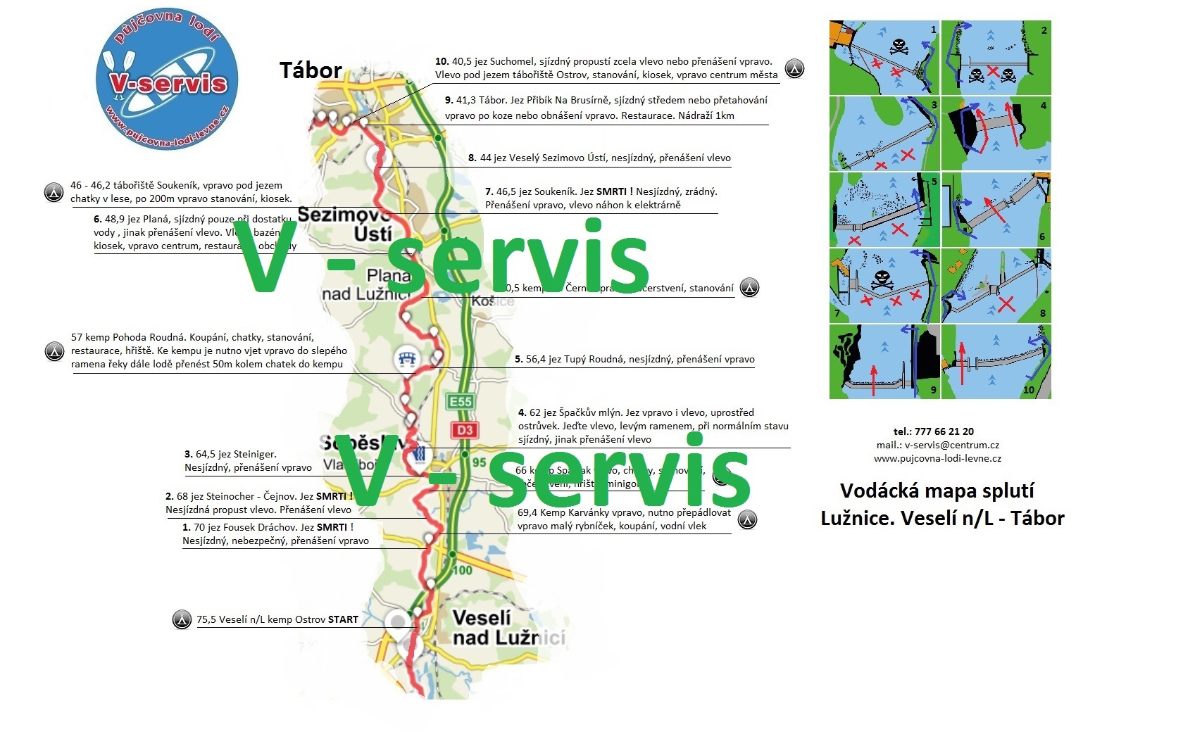 PŮJČOVNA LODÍ LUŽNICE VLTAVA SÁZAVA OTAVA